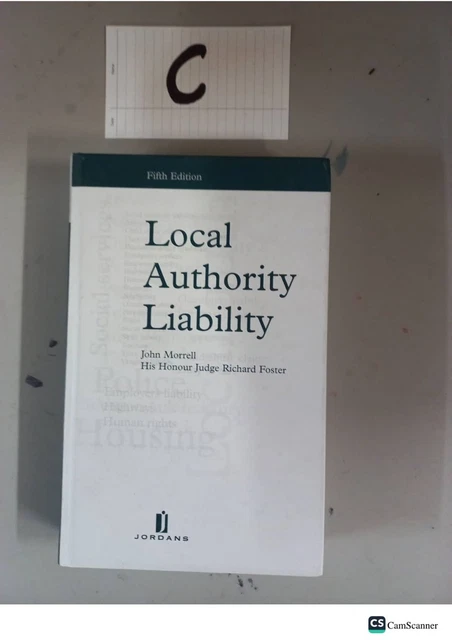 LOCAL AUTHORITY LIABILITY 5th Edition By John Morrell & Richard Foster ...