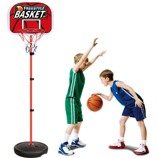 SET CANESTRO BASKET CERCHIO RETE + PALLA CON BASE TABELLONE GIOCO ...
