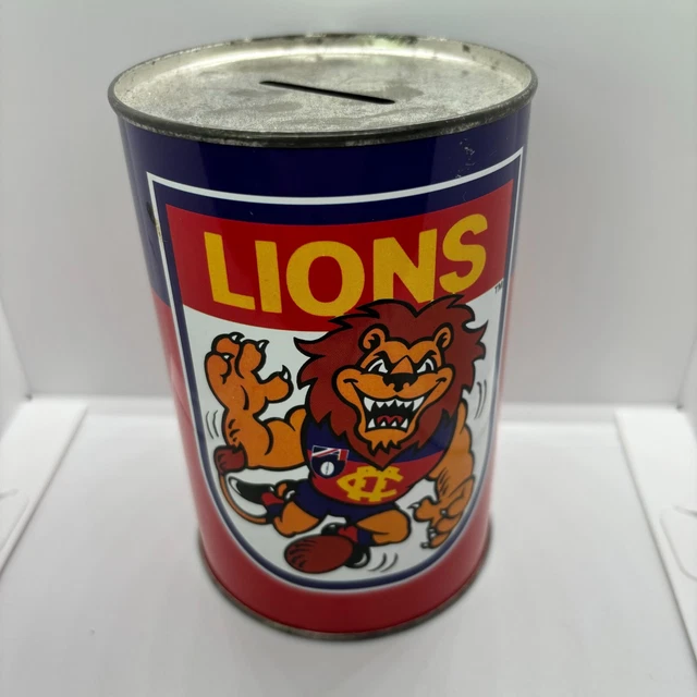 FITZROY LIONS BRISBANE Lions VFL AFL Money Box - Tin Vintage 1990's ...