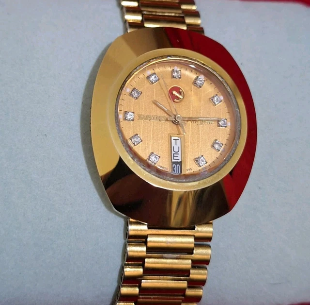 RADO DIASTAR ORIGINAL Jubile Gold Automatic Gold Dial Gold PVD Men's ...
