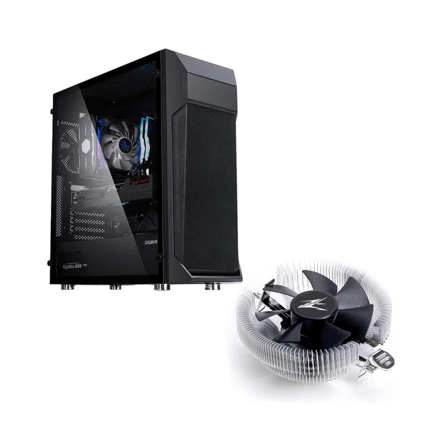 ZALMAN Z1 PLUS ATX Mid Tower PC Case + CNPS 80G Ultra Quiet CPU Cooler ...