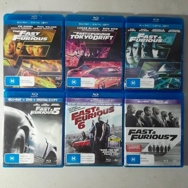 6X FAST & Furious Movies 1,3,4,5,6,7 Blu-Ray DVD Collection Bundle $24. ...