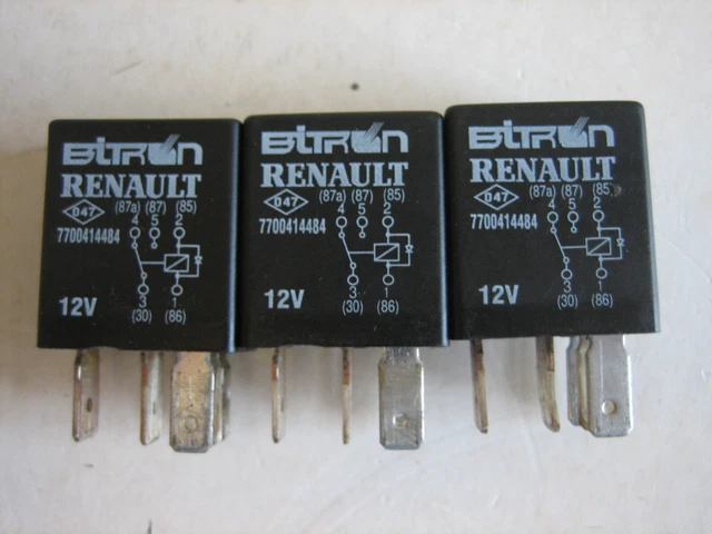 RENAULT TRAFIC CLIO Laguna Megane Relè 5 pin nero 7700414484 Bitron 12V ...
