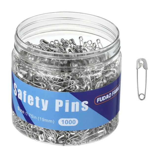 1000 PACK MINI Safety Pins 0.75 Inch 19mm Small Safety Pins For Clothes ...