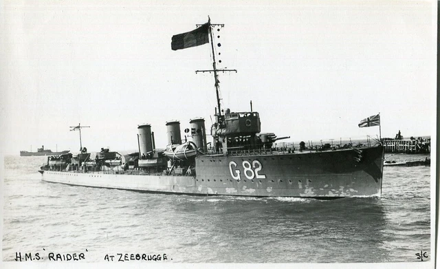 HMS RAIDER 1916 Royal Navy WWI destroyer Zeebrugge Admiralty R-class RP ...