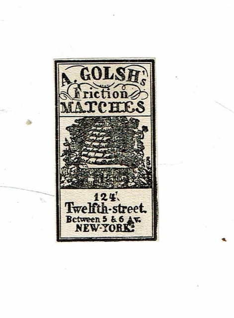 1 OLD AUSTRIA c1900s match label A Golsh's Friction Matches size ...
