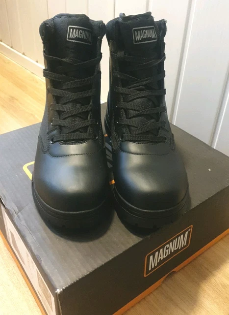 MAGNUM CLASSIC TACTICAL Mens Security Combat Work Boots Black Leather ...
