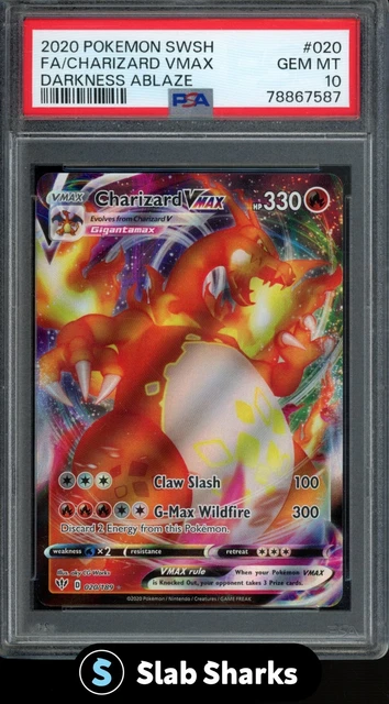2020 POKEMON SWSH Charizard Vmax Darkness Ablaze #020 Psa 10 $103.50 ...