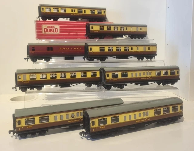 SET OF 8X Hornby Dublo BR LMS Brown & Cream Coaches / Carriages inc ...