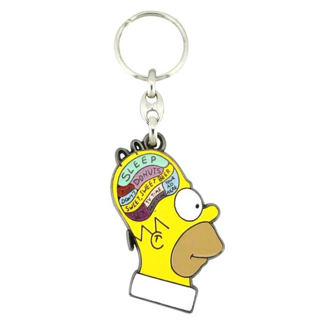 THE SIMPSONS LKRS148 Homer Simpson Brian Enamelled Licensed Keychain ...