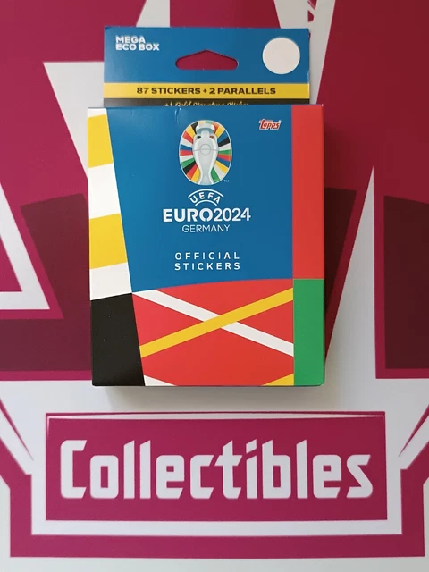 TOPPS EURO 2024 Germany Official Stickers Mega Eco Pack 87 Stickers + 1 ...