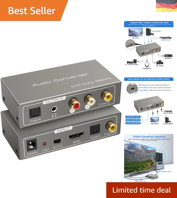 HDMI ARC ADAPTER Digital Analog Wandler HDMI ARC Audio Extractor ...