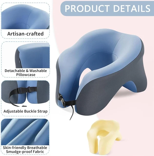 TRAVEL NECK PILLOW - Premium Memory Foam 4-In-1 Travel Pillow - Neck ...