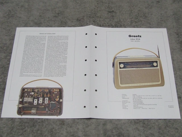 SCHALTPLAN FÜR KOFFERRADIO Radio Graetz Joker 834 von 1959 ...