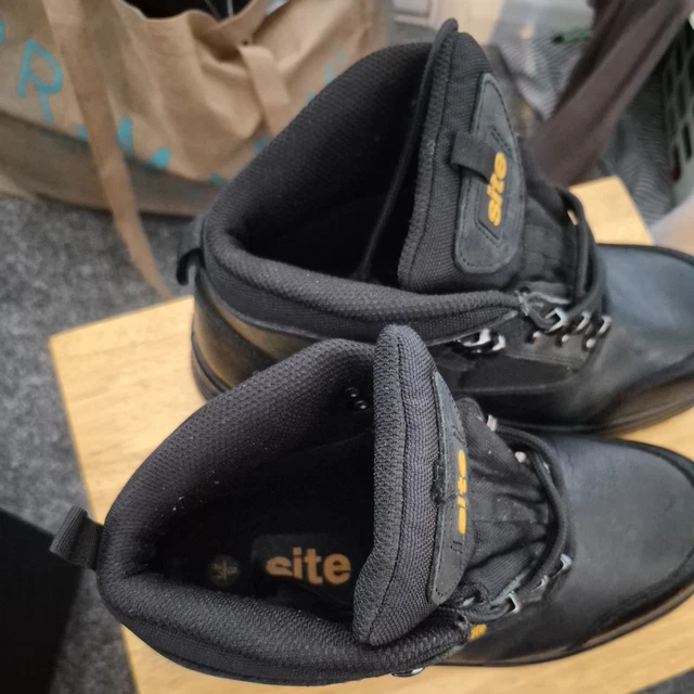 MENS SITE &ONYX& Black Safety Work Boots Size 8. Waterproof Steel Toe ...