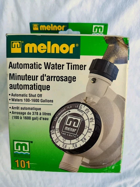 MELNOR 101 FLOWMETER Garden Hose Water Timer Gallons Gauge Automatic ...