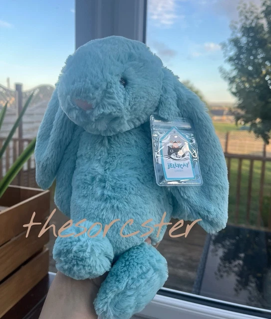 JELLYCAT RARE MEDIUM Bashful Aqua Bunny Rabbit BNWT! RETIRED🩵 + Tag ...