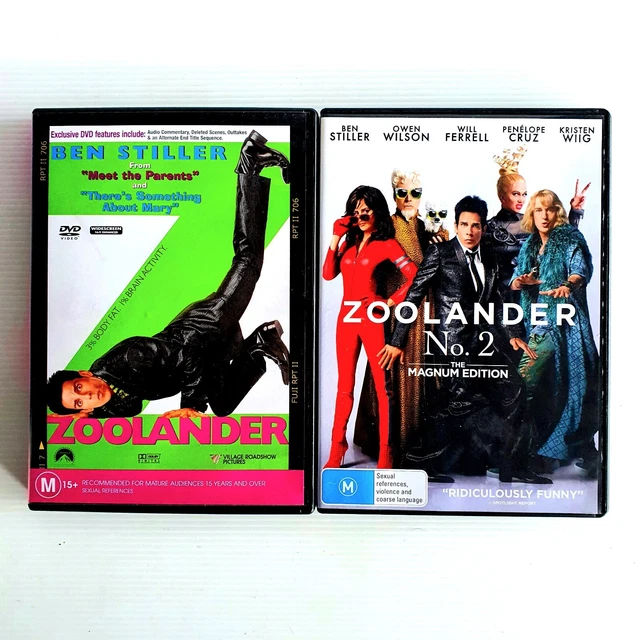 ZOOLANDER 1 & 2 DVD 2001 Comedy Gift Set, Ben Stiller, Owen Wilson ...