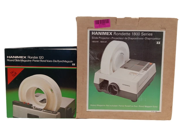 VINTAGE HANIMEX RONDETTE 1800 Slide Projector With Rondex 120 Slide ...