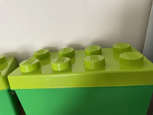 2 X LEGO green lime storage boxes duplo box empty £16.00 - PicClick UK