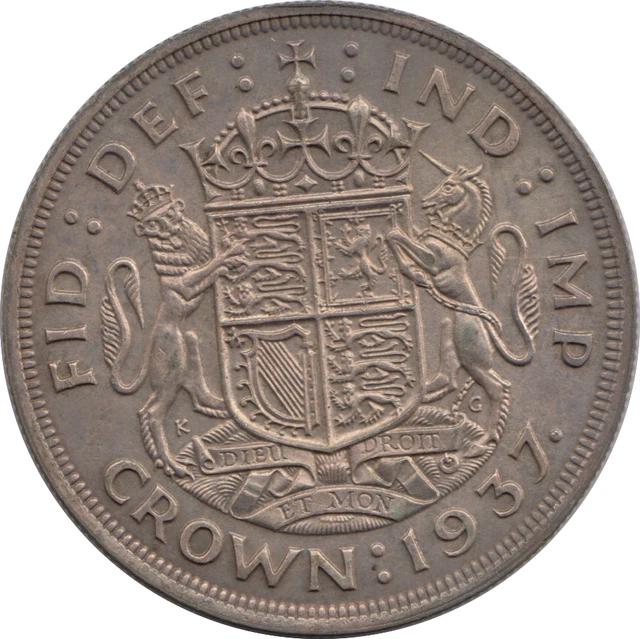 COIN SILVER BRITISH King George VI Crown 1937 Coin Auction REF 5 $28.52 ...