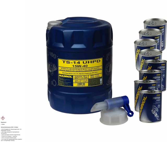 20L L'HUILE DE Moteur MANNOL TS-14 Uhpd 15W-40 / Sn 4xMotor Doctor + Flush EUR 140,65 - PicClick FR