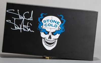 STONE COLD STEVE Austin Signed WWE Championship Belt Side Plate Box Set ...