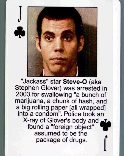 JACK OF CLUBS Jackass Mugshot Starz Behind Bars Playing Card 2003 £4.45 ...