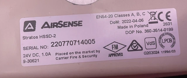 KIDDE AIRSENSE STRATOS Hssd2 Aspirating Smoke Detector - Metal Case £ ...