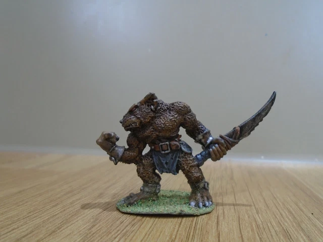 CITADEL GW 4406 Skaven SHIUK RAT OGRE with sword PAINTED fantasy metal ...