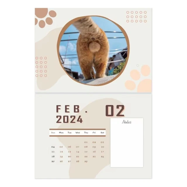 CUTE BIG BUTTHOLES Rectangle Calendar 2024 Wall Calendar for Home ...
