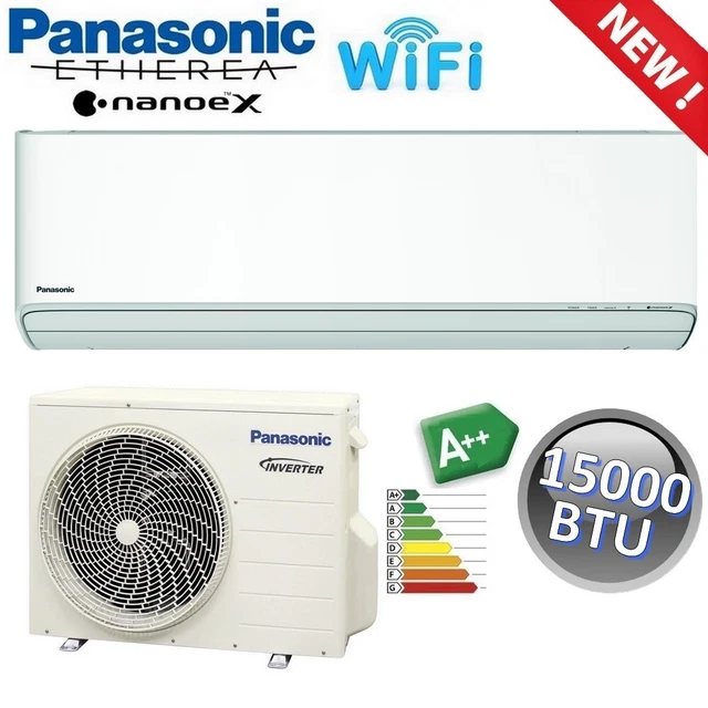 PANASONIC ETHEREA WEISS R32 Mono-Split 15000 BTU A++ WiFi und NanoeX ...