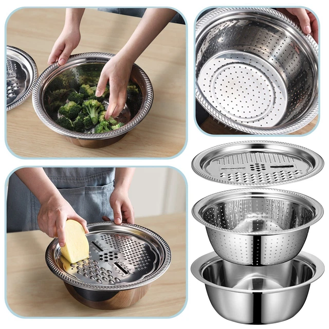STAINLESS STEEL BASIN Bowl Basin Rice Rinser Food Basin With Kitchen ...