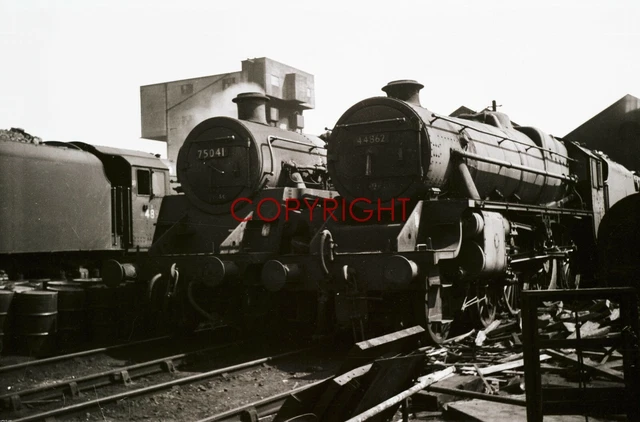 197 ORIGINAL 35MM Steam Railway Negative - 44682 & 75041 - Kingmoor £3. ...
