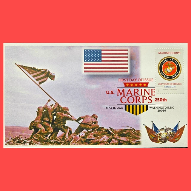 2025 US MARINE Corps Stamp First Day Cover DCP FDC Iwo Jima World War ...