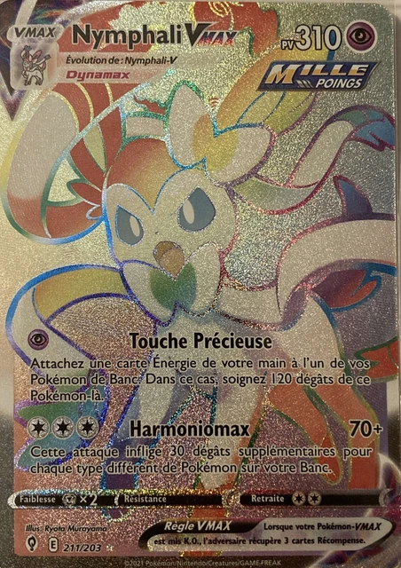 CARTE POKÉMON NYMPHALI VMAX RAINBOW 211/203 EB07 Évolution Céleste EUR ...
