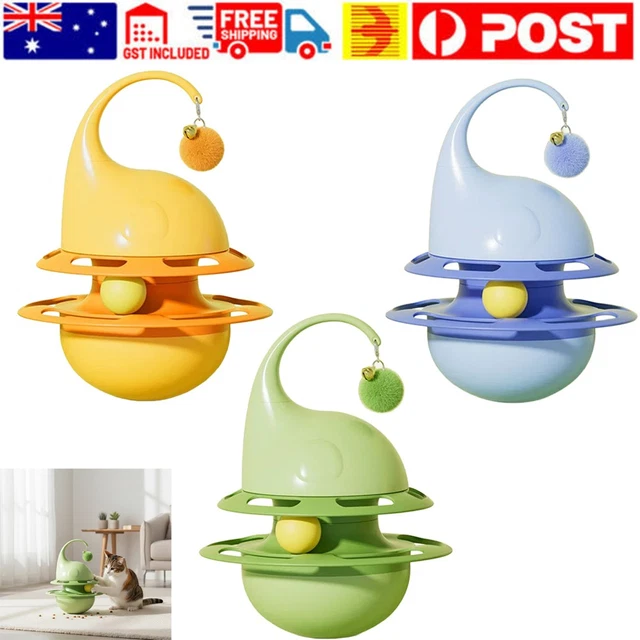 INTERACTIVE CAT TREAT Dispensing Ball Pet Slow Feeder Indoor Playing ...