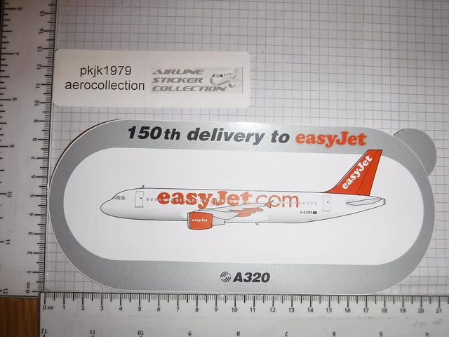 ~ EASYJET ~ Airbus A320 ~ 150th Delivery Sticker / Decal ~ VERY RARE ...