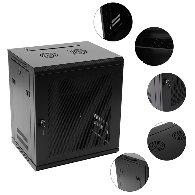 12U WALL MOUNT Network Server Data Cabinet Enclosure Rack Locking Door ...