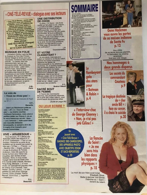 CINE REVUE N°27/1997-GEORGE CLOONEY-DIANA-DON JOHNSON-BATMAN-ELISABETH ...