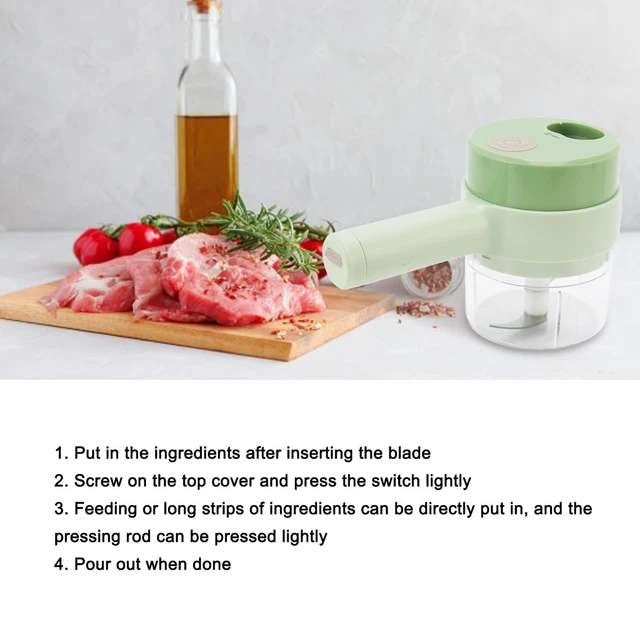 ELECTRIC VEGETABLE CUTTER Cordless Auto Electric Ginger Masher For Home ...