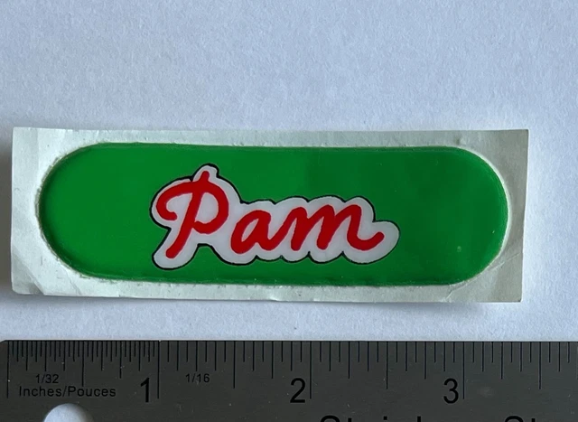 VINTAGE - PAM - Green 1980's Puffy Name Sticker (Please Read Desc.) 3 ...
