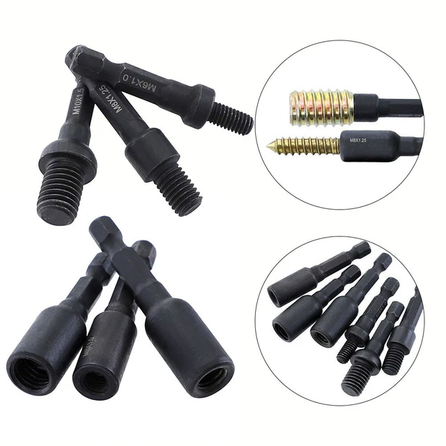 M8 M10 CRMO SelfTapping Socket Adapter Set with 1/4 Inch Hex Shank ...
