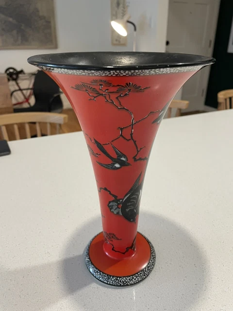CARLTON WARE RED Art Deco Magpie Vase $350.00 - PicClick CA