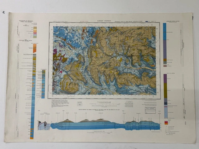 ORDNANCE SURVEY GEOLOGICAL, Drift, Sheet Map, of Kirkby Stephen, 1972 £ ...