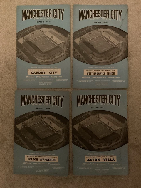 4 X MANCHESTER City programmes Season 1960-61 £8.64 - PicClick UK