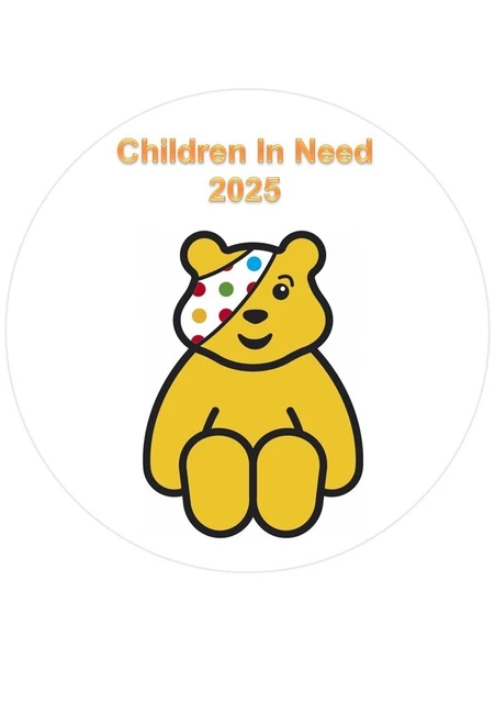 7.5 INCH ROUND Children In Need/Pudsey Bear Wafer/ Rice Paper Cake ...