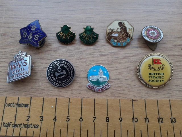 VINTAGE ENAMEL BADGES & PINS x 9 WW1, WW2 PLUS OTHERS (FREE POSTAGE) £ ...