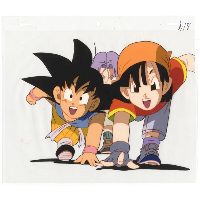 DRAGON BALL GT Son Goku Pan Trunks Animation Cel Celga £1,050.00 ...