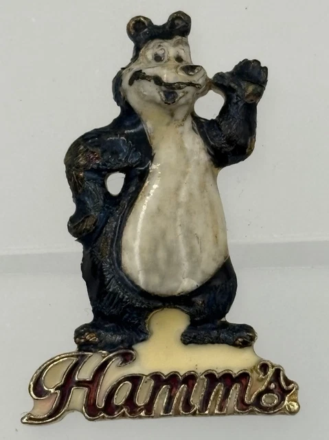 RARE VINTAGE HAMM'S Beer Bear Mascot “Sascha” Collectable Metal Hat ...